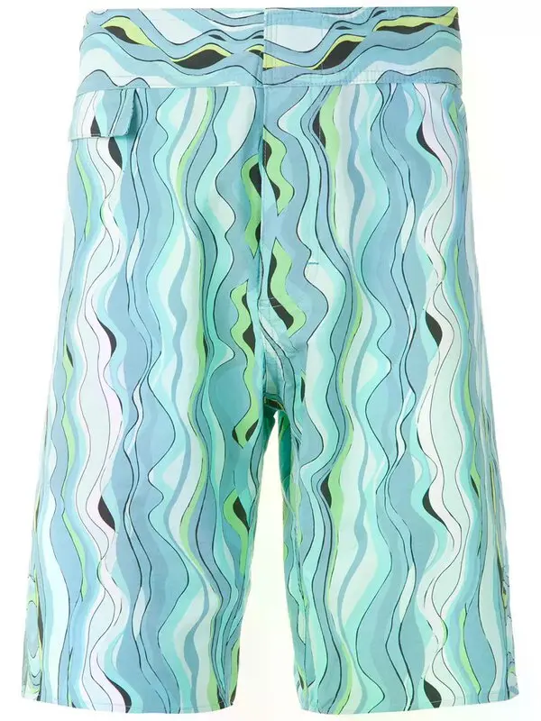 AMIR SLAMA Printed Swim Shorts - Blue