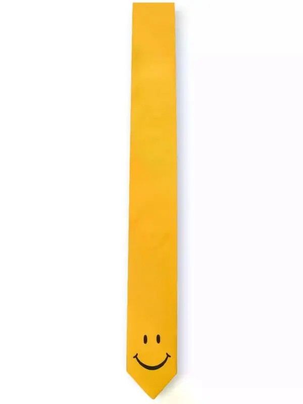 Moschino Smiley Face-motif Tie - Yellow