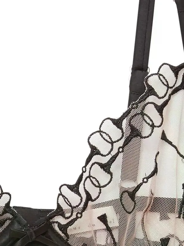 FLEUR DU MAL Equestrian-embroidered Demi Bra
