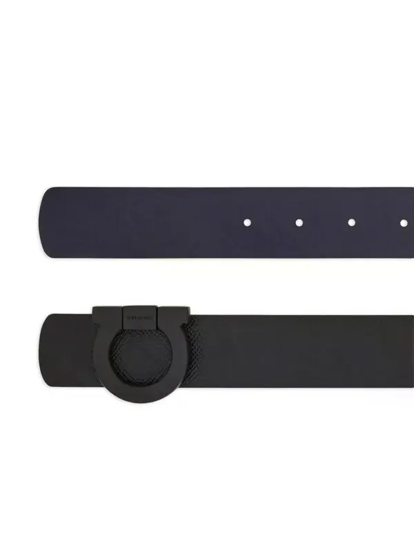 FERRAGAMO Gancini Leather Belt - Black