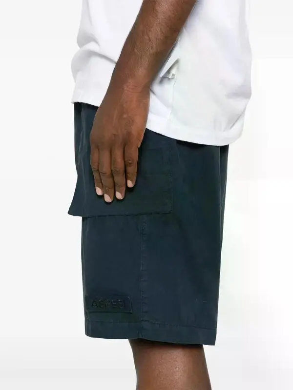 Aspesi Logo-patch Cargo Shorts - Blue