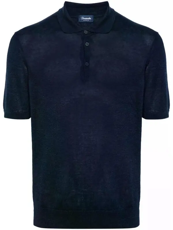 DRUMOHR Cotton-linen Knit Polo Shirt