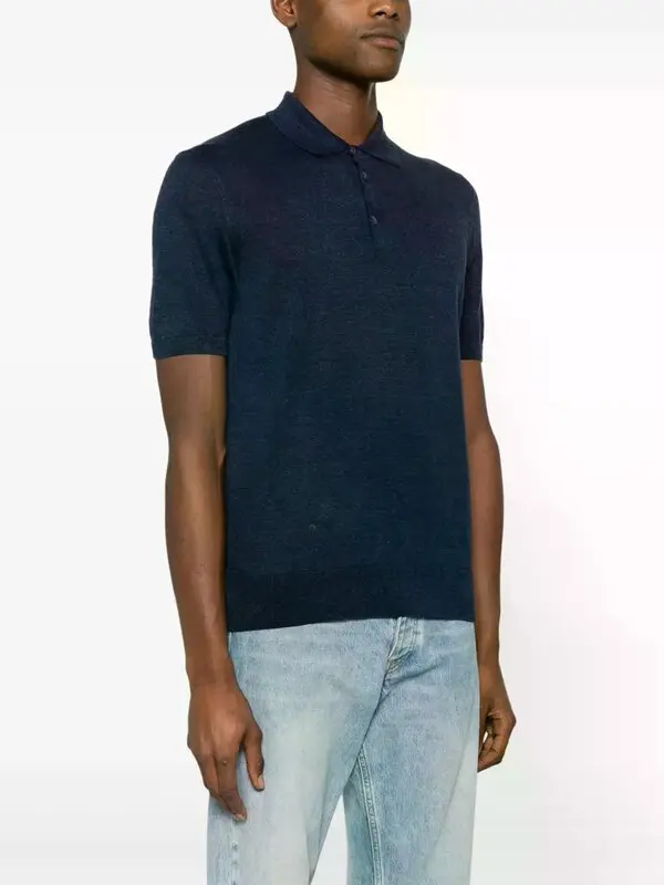 DRUMOHR Cotton-linen Knit Polo Shirt