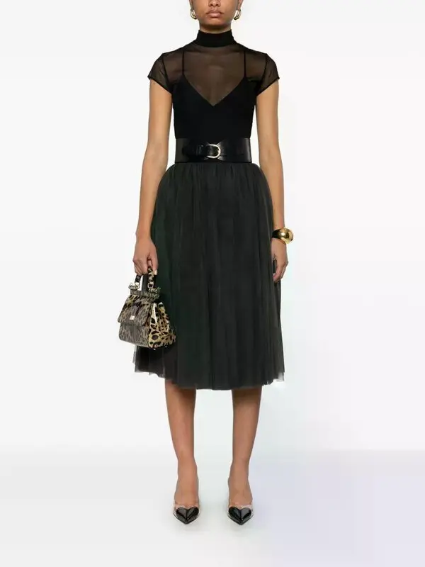 Dolce & Gabbana Tulle Midi Skirt - Black