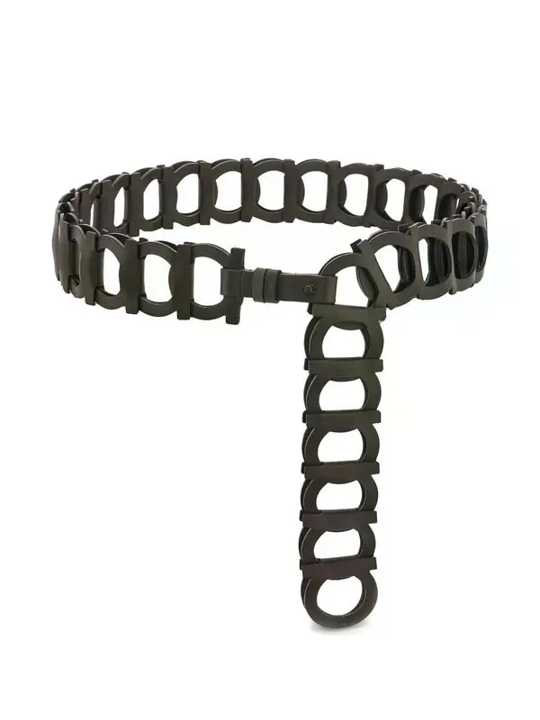 FERRAGAMO Gancini Leather Belt - Brown