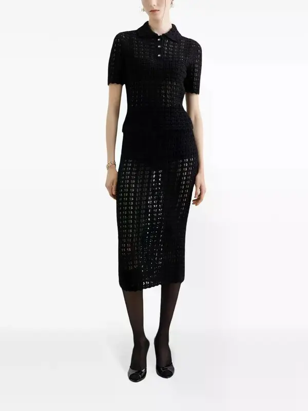 Dolce & Gabbana Open-knit Polo Shirt