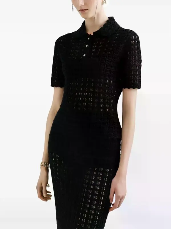 Dolce & Gabbana Open-knit Polo Shirt