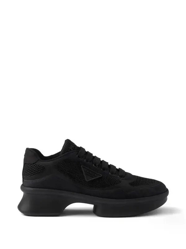 Prada Triangle-logo Sneakers - Black