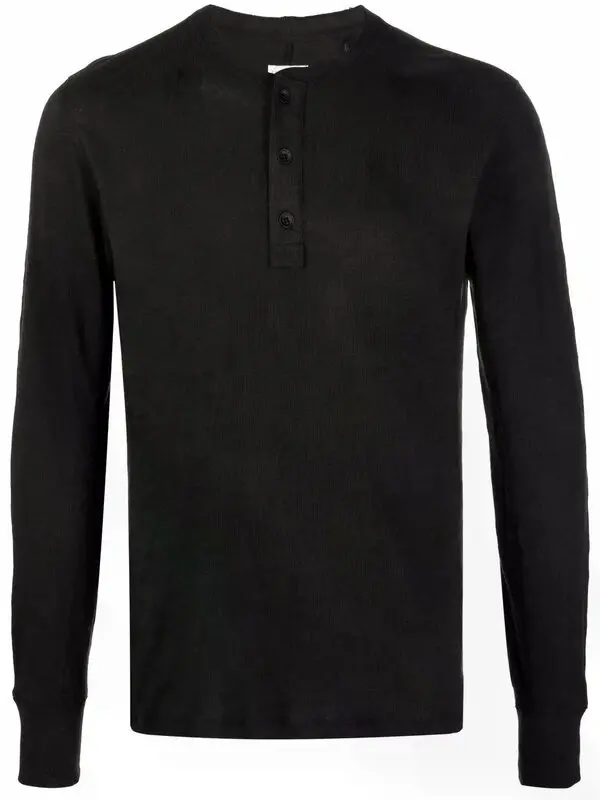 Rag & Bone Long-sleeve Cotton Top - Black