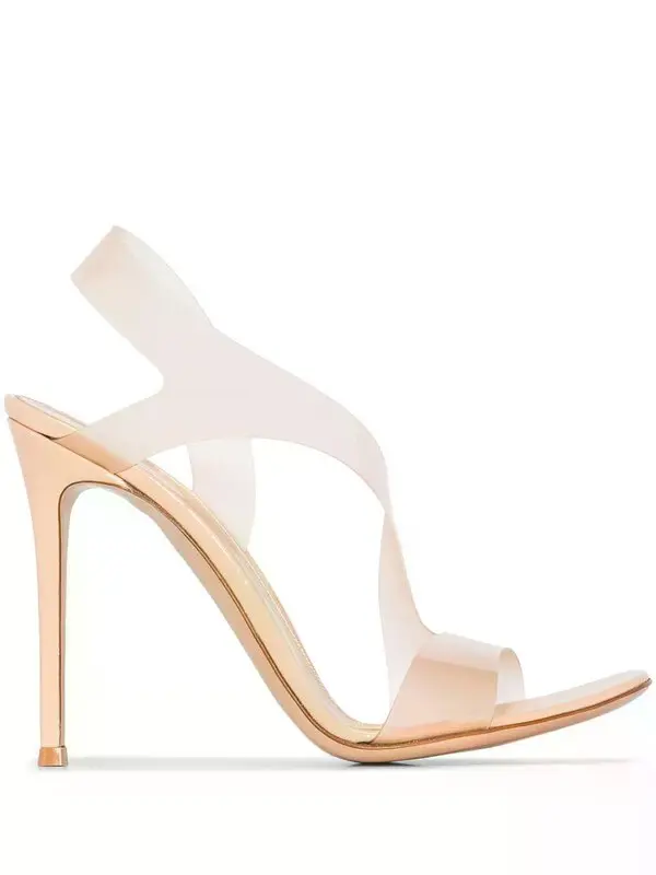 GIANVITO ROSSI Metropolis 105mm Leather Sandals - Neutrals