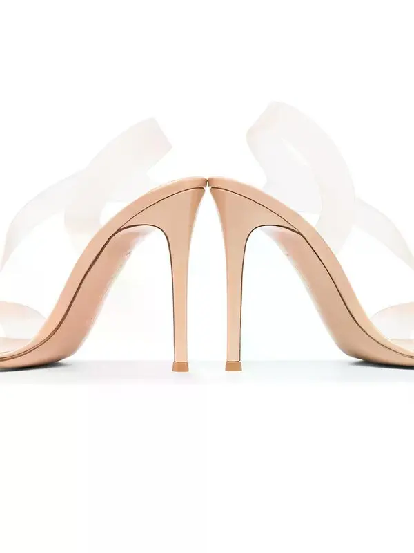 GIANVITO ROSSI Metropolis 105mm Leather Sandals - Neutrals