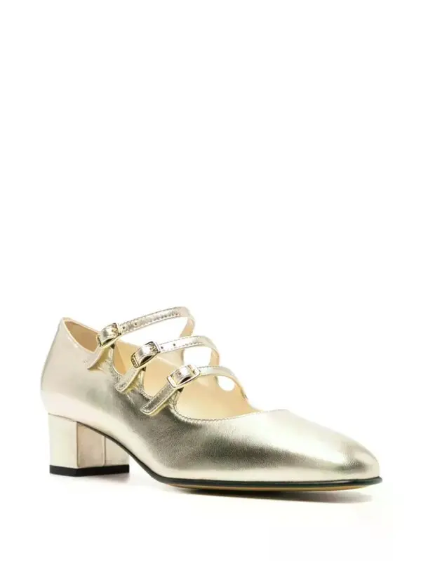 CAREL 40mm Kina Metallic Leather Pumps