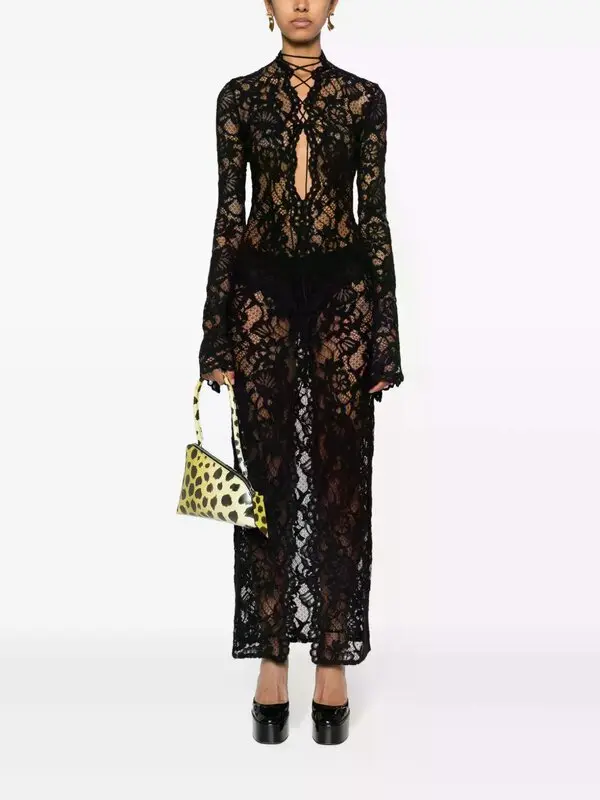 MANURI Sally Lace Midi Dress - Black