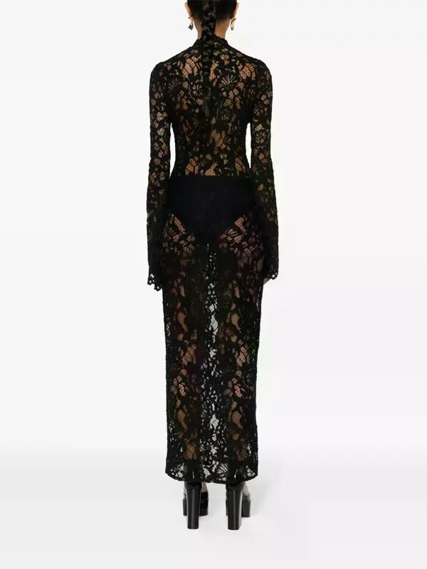 MANURI Sally Lace Midi Dress - Black
