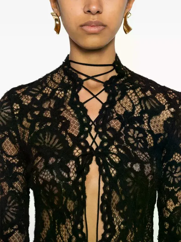 MANURI Sally Lace Midi Dress - Black