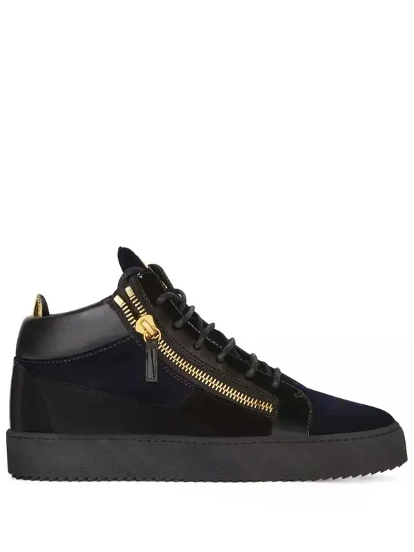 GIUSEPPE ZANOTTI Kriss Velvet Mid-top Sneakers