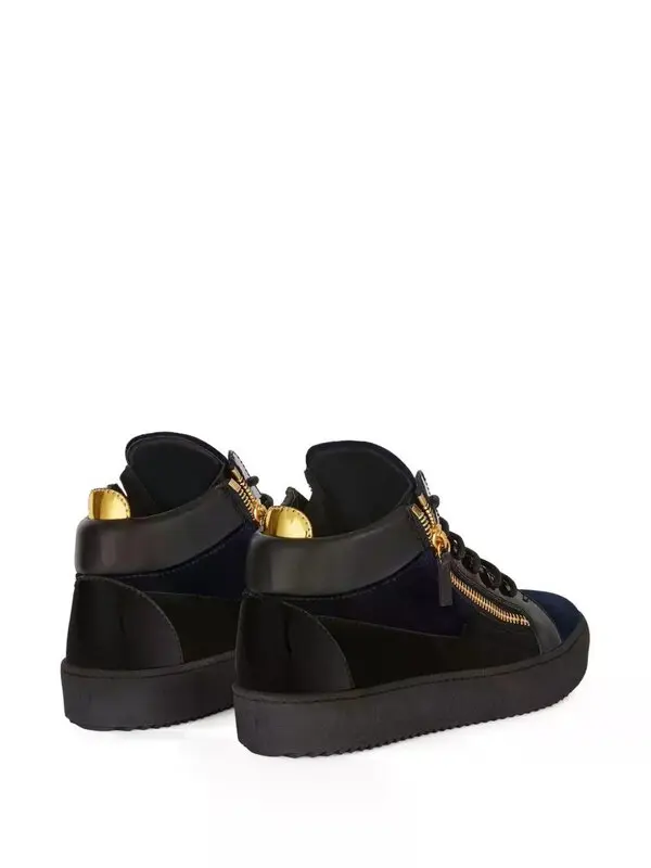 GIUSEPPE ZANOTTI Kriss Velvet Mid-top Sneakers
