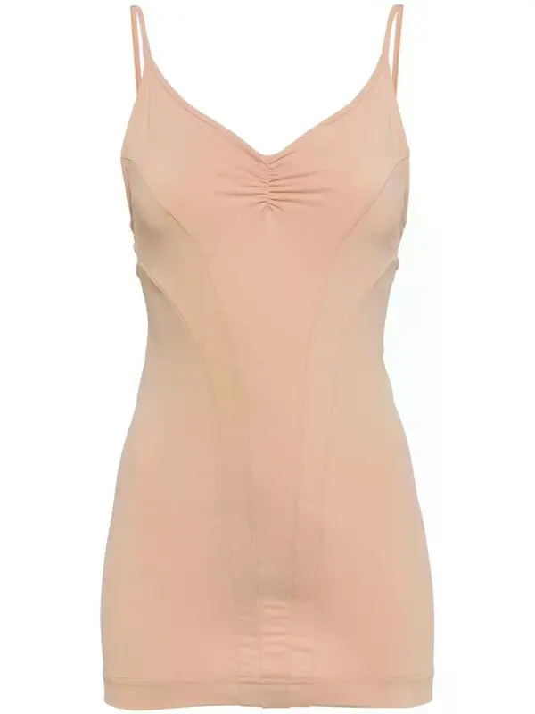 ALAINPAUL V-neck Gathered Top - Neutrals