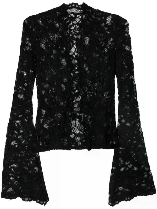 MANURI Sally Lace Blouse - Black