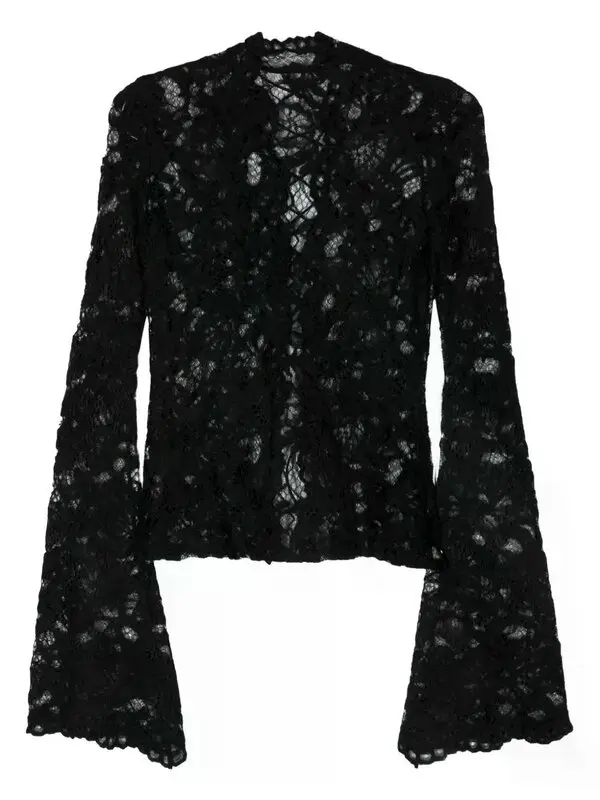 MANURI Sally Lace Blouse - Black