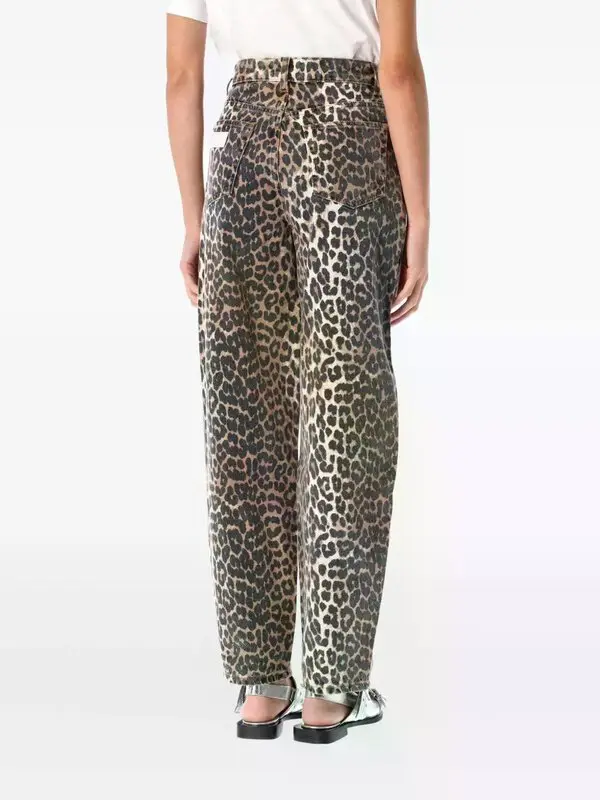 GANNI Leopard-print Tapered Jeans