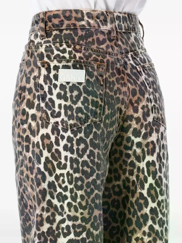 GANNI Leopard-print Tapered Jeans