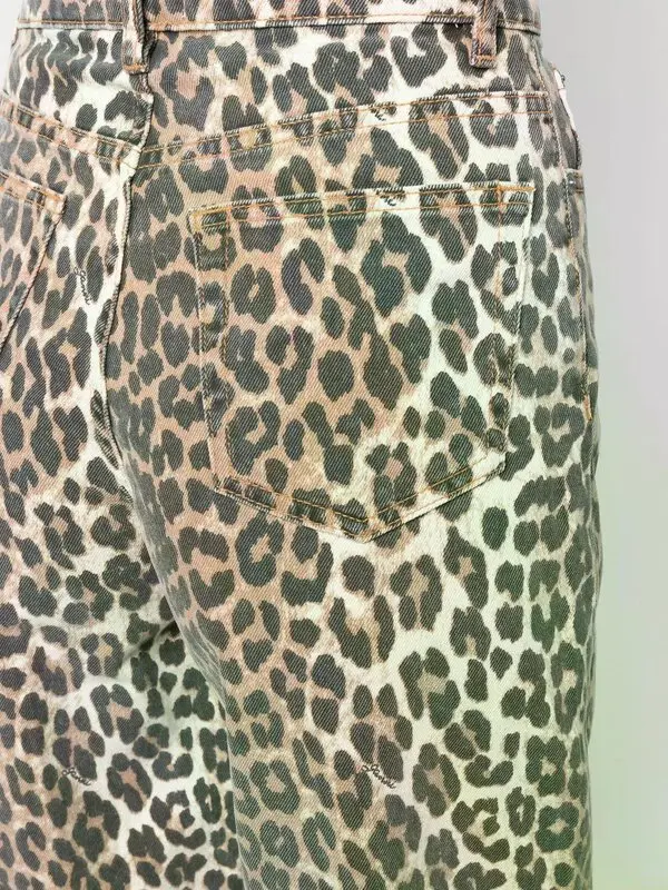 GANNI Leopard-print Tapered Jeans