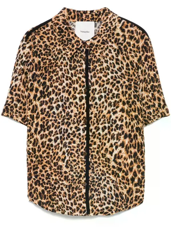 Nanushka Clare Leopard-print Blouse