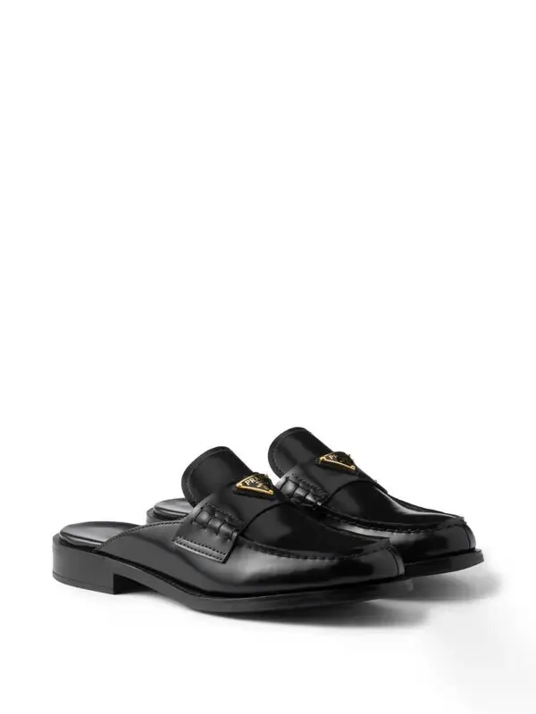 Prada Brushed Leather Mules