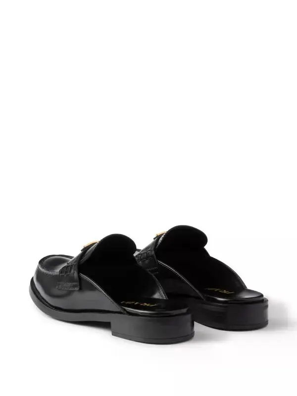 Prada Brushed Leather Mules
