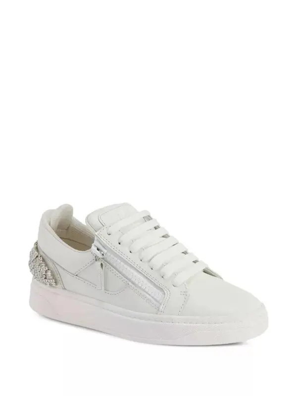 GIUSEPPE ZANOTTI Embellished Leather Sneakers