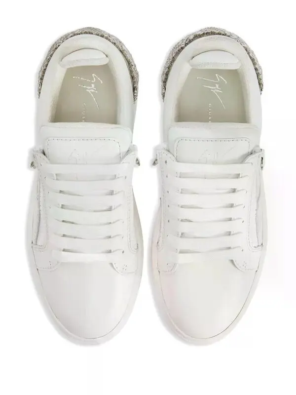 GIUSEPPE ZANOTTI Embellished Leather Sneakers