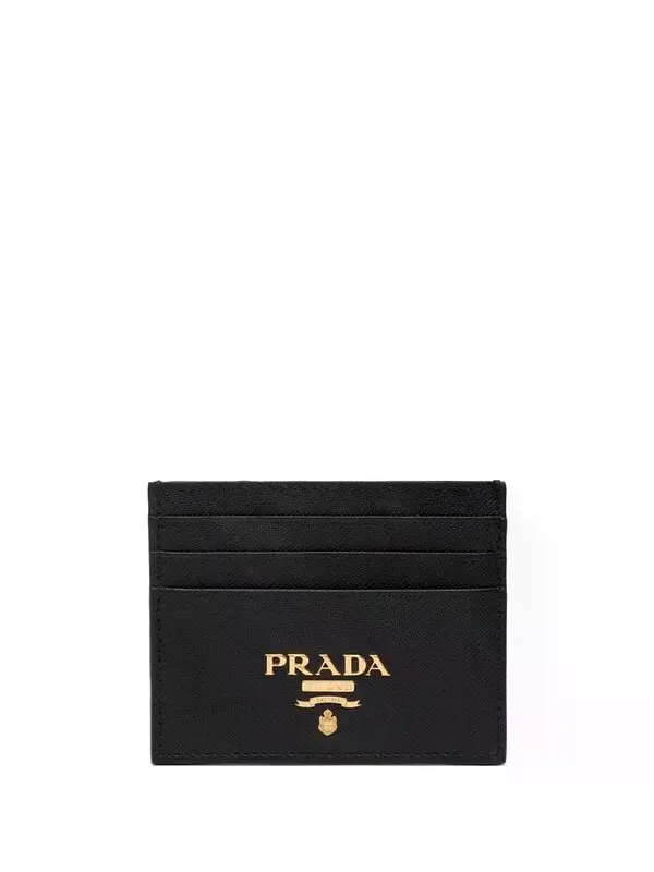 Prada Compact Front Logo Cardholder - Black