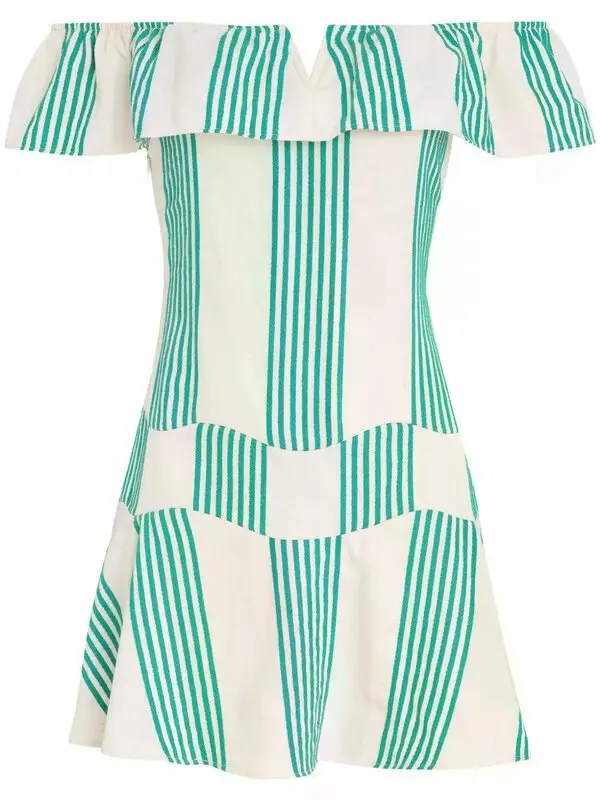 AMIR SLAMA Striped Mini Dress - White