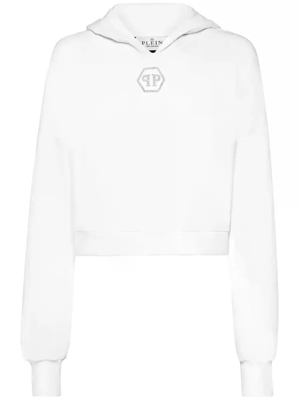 Philipp Plein Crystal-embellished Cropped Hoodie