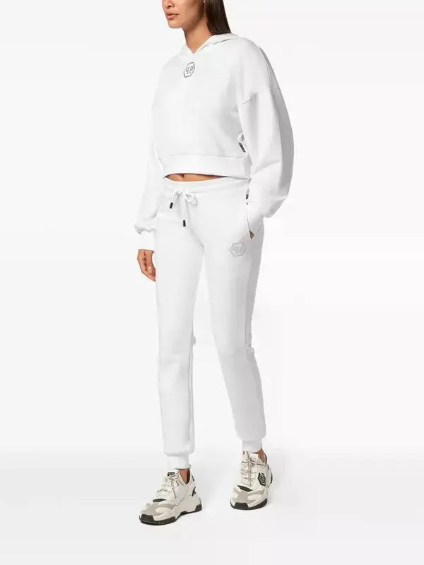Philipp Plein Crystal-embellished Cropped Hoodie