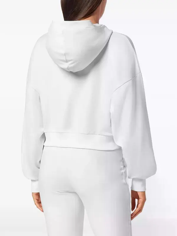 Philipp Plein Crystal-embellished Cropped Hoodie