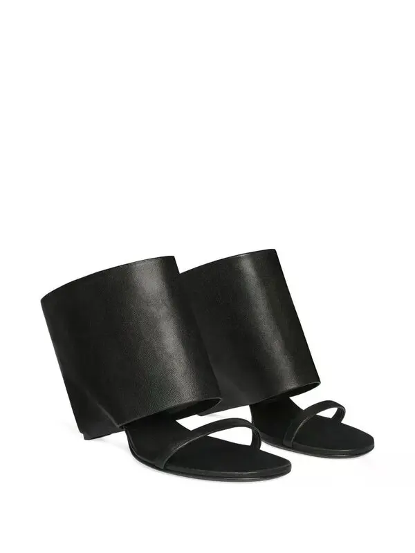 COURREGES Oblique Wedge Sandals - Black