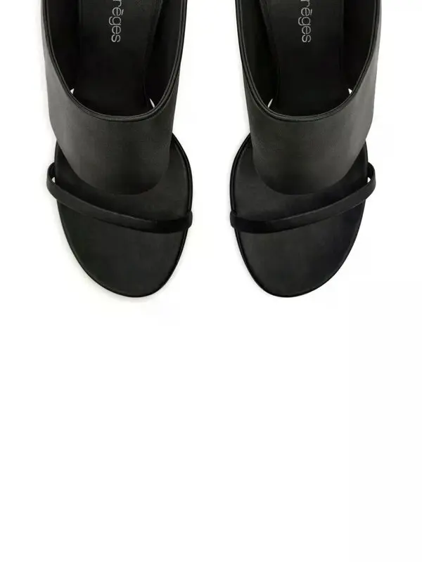COURREGES Oblique Wedge Sandals - Black