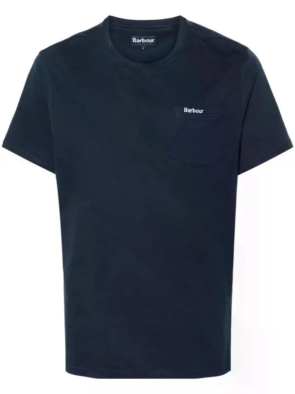 Barbour Logo-embroidered Cotton T-shirt - Blue