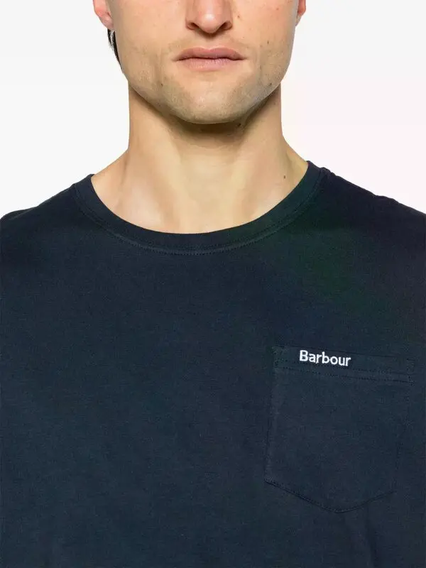 Barbour Logo-embroidered Cotton T-shirt - Blue