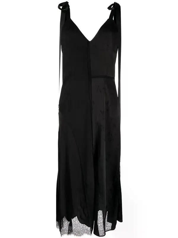 Goen.j Lace-trim Midi Dress