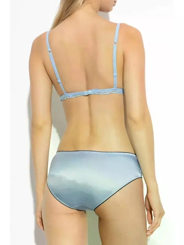 Dolce & Gabbana Lace-trimmed Satin Bra - Blue