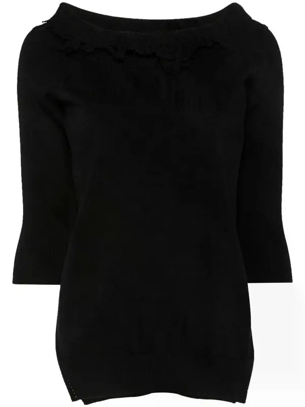 Ermanno Scervino Embroidered Off-the-shoulder Sweater
