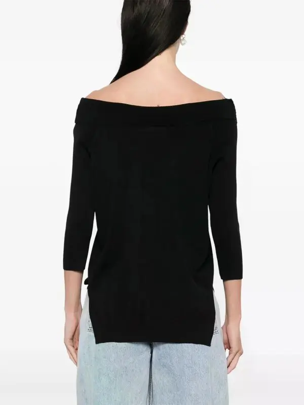Ermanno Scervino Embroidered Off-the-shoulder Sweater