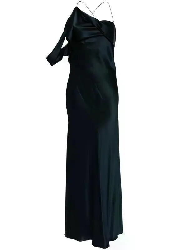 Michelle Mason Crisscross-back Silk Dress - Blue