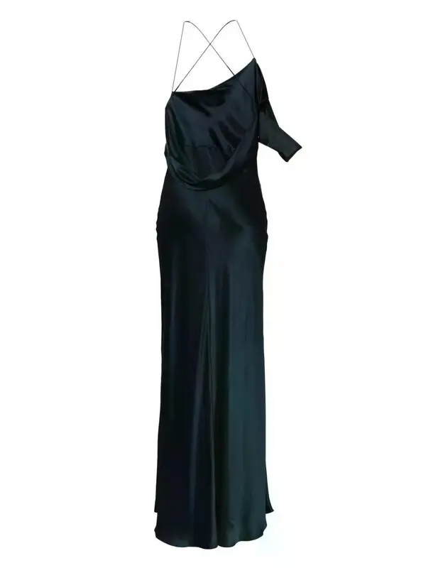 Michelle Mason Crisscross-back Silk Dress - Blue