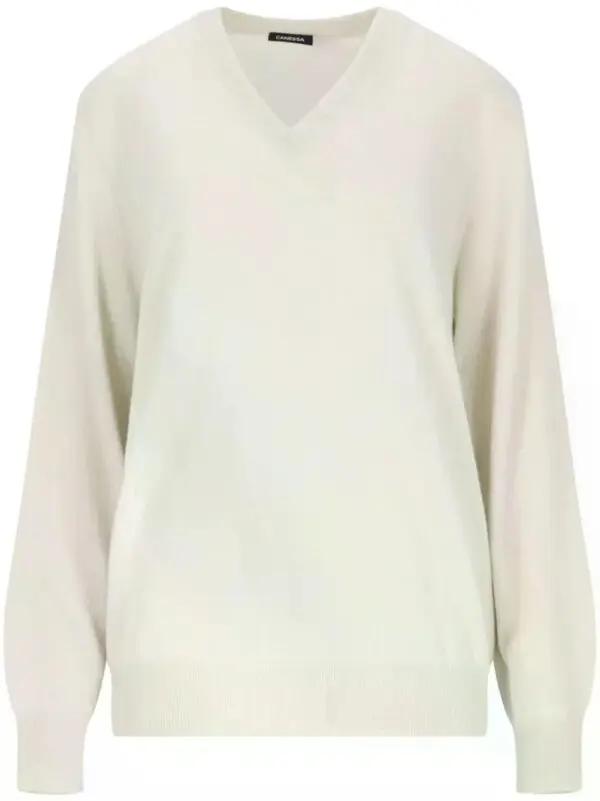 CANESSA Cashmere V-neck Sweater - Neutrals
