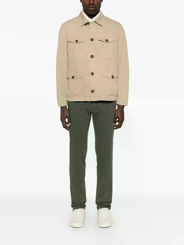 FAY Classic Collar Shirt Jacket - Neutrals