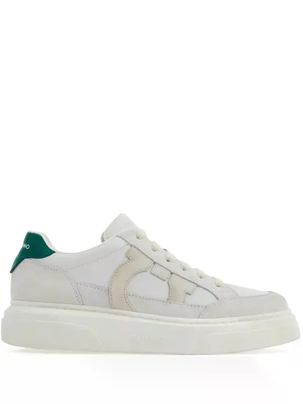 FERRAGAMO Gancini-patch Calfskin Sneakers